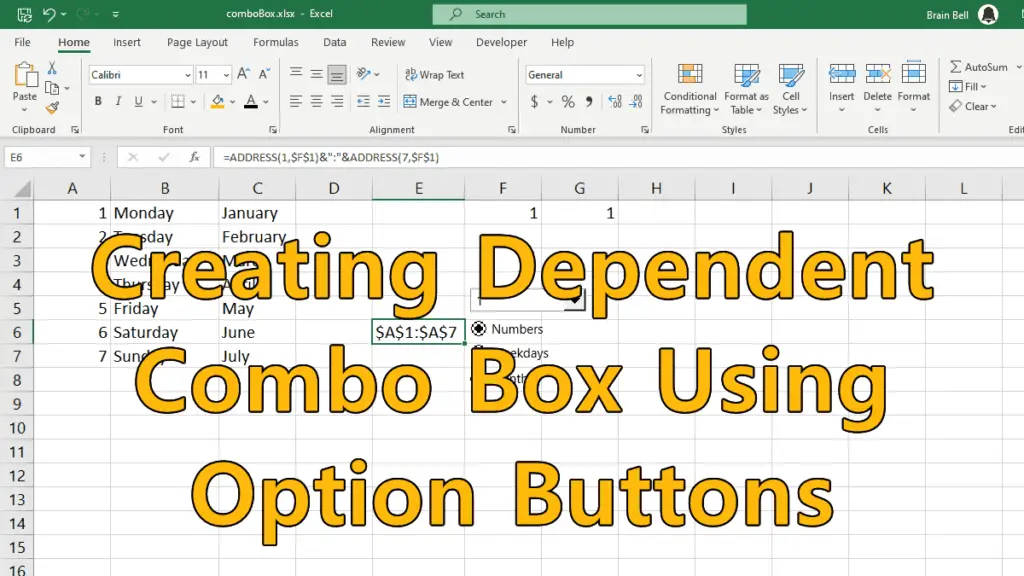 Creating Dependent Combo Box Using Option Buttons in Excel – BrainBell Creating Dependent Combo Box Using Option Buttons in Excel – BrainBell