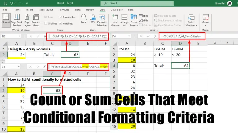 Sum Cells That Meet Conditional Formatting Criteria In Excel Brainbell