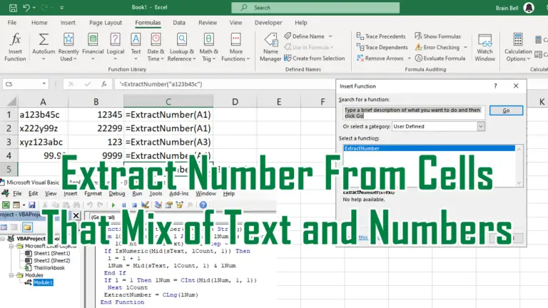 Extract Number From Cells That Mix of Text and Numbers in Excel – BrainBell Extract Number From Cells That Mix of Text and Numbers in Excel – BrainBell