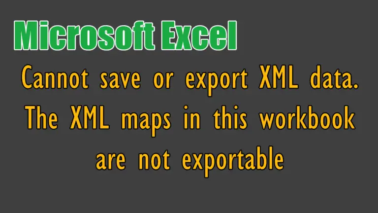Cannot Save Or Export Xml Data In Excel Brainbell